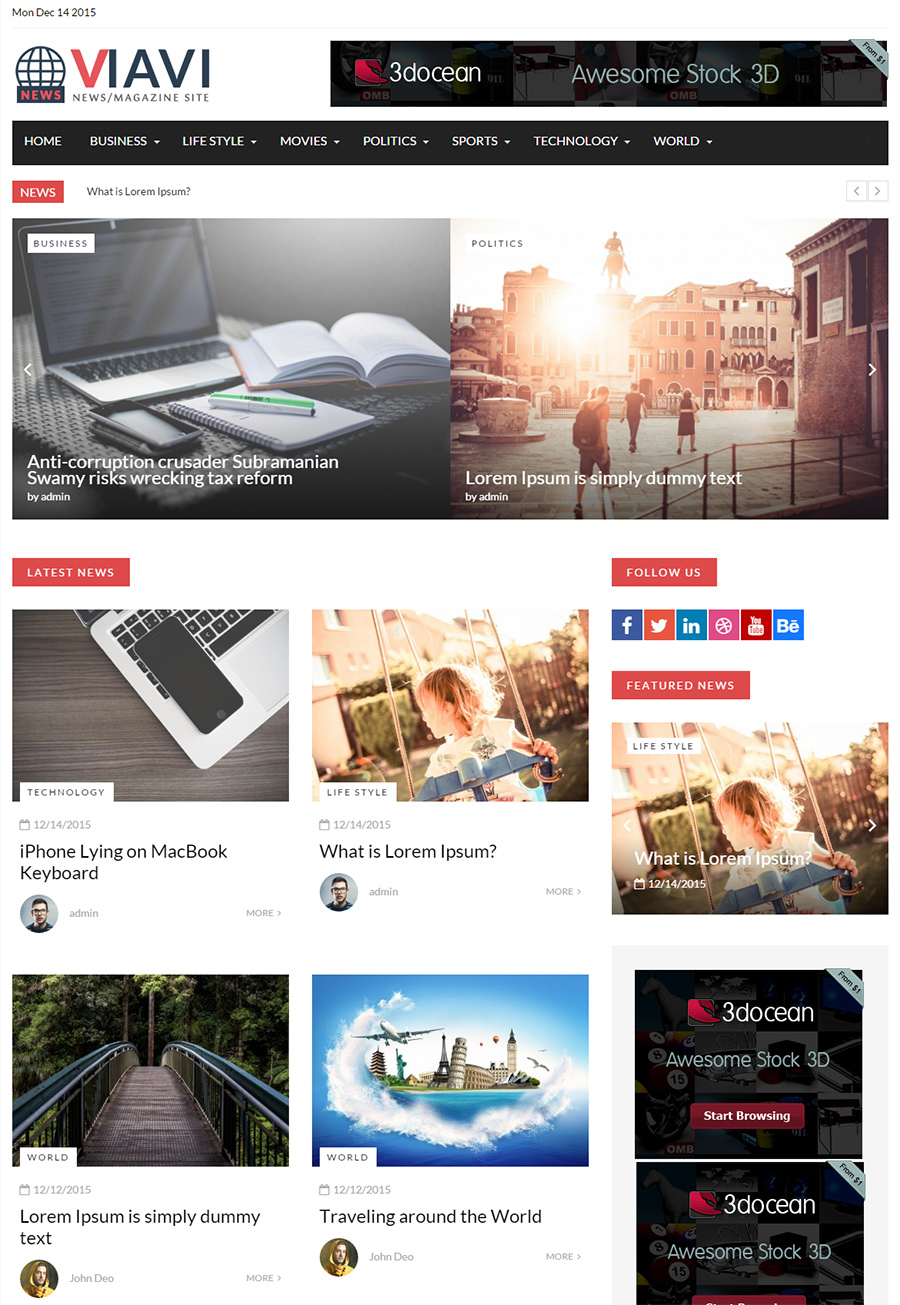 Viavi - News, Magazine, Blog Laravel Script by viaviwebtech | CodeCanyon